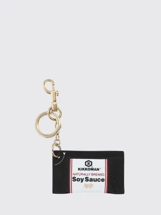 Anya Hindmarch Charm de porte-cl&eacute;s Kikkoman en cuir grain&eacute; imprim&eacute;