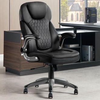 Woltu Chaise de Bureau Ergonomique, Fauteuil de Direction avec Fonction de Basculement et Reversible Armrest, Convient aux Bureaux et aux Salles de Réunion,