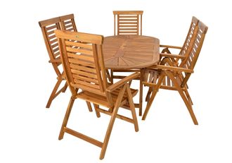 Generic Rattanland Gartenm&ouml;bel Set Holz, Klappbar Bristol Gartentisch mit 6 Ascot St&uuml;hlen (FSC - zertifiziertes Teakholz) M&ouml;belsets, Ausziehbar Gartentisch, M