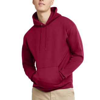 Hanes Herren Sweatshirt EcoSmart Fleece Hoodie Baumwollmischung Fleece Kapuzenpullover Plüsch Fleece Pullover Hoodie, Scharlachrot, Large