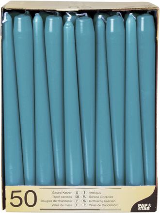 Papstar 50 Leuchterkerzen Ø 2,2 cm 25 cm türkis Spitzkerzen