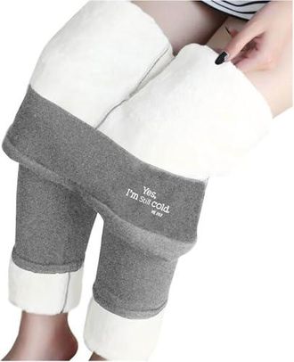 Generic Leggings thermiques pour femmes taille haute doubl&eacute;s de polaire pour lhiver, sports, yoga, course, randonn&eacute;e, gym, &eacute;pais, extensibles, confortables, p