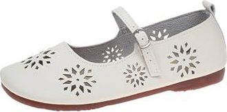 Generic Chaussures plates pour femme - Large largeur - Bout rond - Tendance - Respirantes - L&eacute;g&egrave;res - Pliables - Confortables - D&eacute;contract&eacute;es - Marie Jane - C