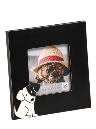 Walther Design Bilderrahmen schwarz 9 x 9 cm aus Holz, Hund CD909B
