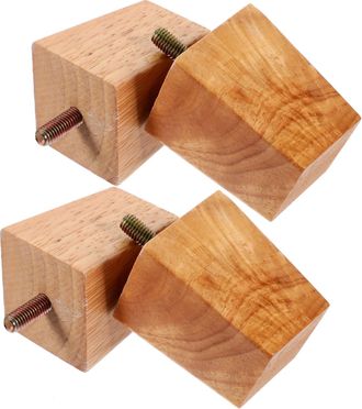 DOITOOL 4 Stück Teiliges Möbelbein Massivem Holz Stabile und Langlebige Sofabeine Hohe Couchfüße mit Einfacher Montage Geeignet für Sofa Kommode und Tisch Nat