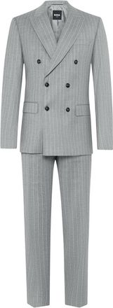 HUGO BOSS Zweireihiger Anzug aus Schurwolle mit Nadelstreifen in