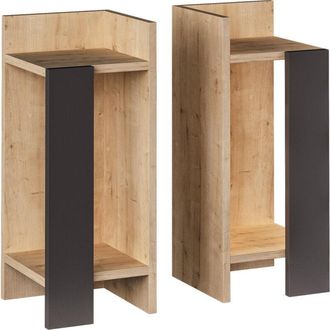 Habitat et Jardin Lot de 2 tables de chevet en bois Elos - 25 x 27 x 60 cm - Marron