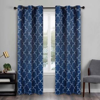 Superior Halbverdunkelungsvorh&auml;nge, kaiserliches Rankgitter-Design, 106,7 x 274,3 cm, &Ouml;senleiste, Sonnenschutz und Raumverdunkelung, Vorh&auml;nge f&uuml;r Schlafzimmer,