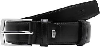 Jaguar Ceinture homme &eacute;l&eacute;gante en cuir - Noir - Boucle Nickel Satin&eacute;, R&eacute;glable, Noir, 110