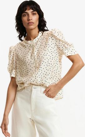 La Redoute Collections Blouse Col Rond Manches Courtes &Agrave; Pois