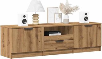vidaXL Vidaxl - Meuble tv ch&ecirc;ne artisanal 140x35x40 cm bois ding&eacute;nierie