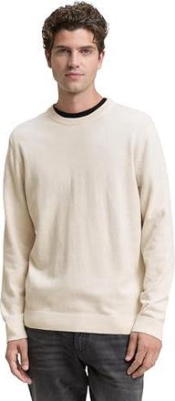 Tom Tailor 1039810 Pull-Over, 38677-Soft Buttercream Melange, L Homme