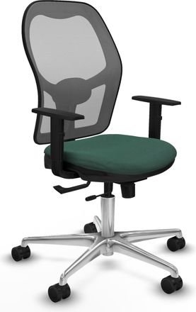 Piqueras y Crespo Gr&uuml;ner Drehstuhl mit 1D-Armen, h&ouml;henverstellbare Lendenwirbelst&uuml;tze, ausgestattet mit Syncro/Traslack und eingespritztem Schaum. Mit Rollen von 65 mm 