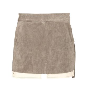 Rick Owens Taglianebbia Leder-Minikleid - - Skirts - Damen - Gr&uuml;n - S
