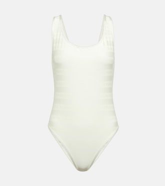 Balmain Maillot de bain rayé à logo