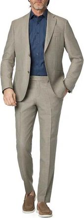 HUGO BOSS Herren Anzug beige meliert Slim Fit
