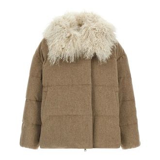 Yves Salomon Doudoune Army - Femme - Vestes - Beige - Taille: 38 FR