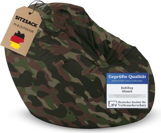 BuBiBag 2in1 Sitzsack L - XXL mit F&uuml;llung f&uuml;r Kinder & Erwachsene, Gaming Beanbag & Bodenkissen f&uuml;r Indoor & Outdoor Sessel Pflegeleicht & Wasserabweisend XXX
