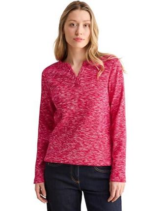 Cecil B322609 T-Shirt avec Structure c&ocirc;tel&eacute;e, Granita Red Melange, M Femmes