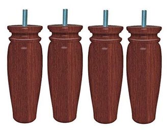 Margit Brandt Royal Rustikaler Set 4 Füße für Lattenrost Holz 5,5 x 5,5 x 18 cm, Holz, Mahagoni, 5,5 x 5,5 x 18 cm
