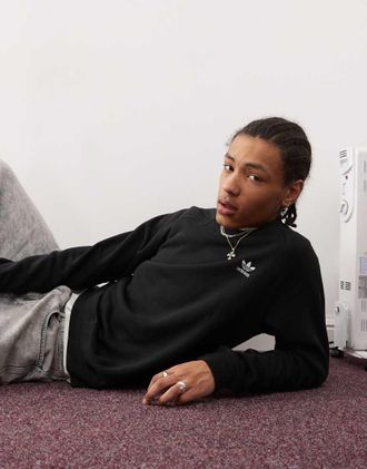 adidas Originals Essentials - Sweat &agrave; logo tr&egrave;fle - Noir