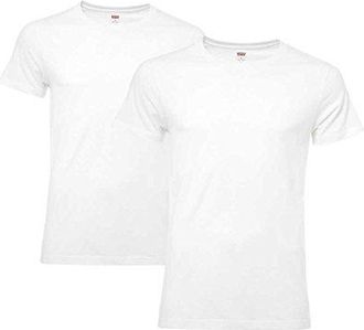 Levi's T-shirt - Uni - Lot de 2 - Homme - Blanc (White) - Taille : XL