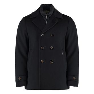 Moorer Homme, Manteaux, Bleu, Taille: S Manteau en laine m&eacute;lang&eacute;e avec duvet doie