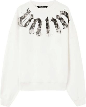 Palm Angels Homme, Sweatshirts et sweats &agrave; capuche, Blanc, Taille: S Loose Crew SweaT-shirt