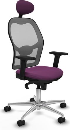 Piqueras y Crespo Gepolsterter B&uuml;rostuhl mit 2D-Armlehnen, h&ouml;henverstellbarer Lendenwirbelst&uuml;tze und festem Kopfteil, ausgestattet mit 5 Positionen und injiziertem Scha