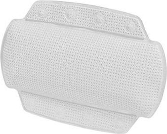 Spirella Badewannenkissen Alaska Mit 8 Saugnäpfen Antibakteriell - Rutschhemmend 23 x 32 cm Waschbar - Kunststoff - Schneeweiß - 32 x 23 cm