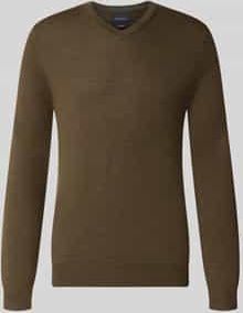 Christian Berg Strickpullover aus Woll-Mix mit V-Ausschnitt