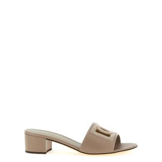 Dolce & Gabbana Femme, Chaussures, Gris, Taille: 40 EU Mule Dauphine en cuir de veau