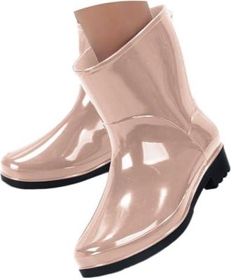 Onsoyours Bottes De Pluie Femme Imperméables Caoutchouc Botte Antidérapant Bottines Jardin Boots Chaussures De Travail A Kaki 36 EU