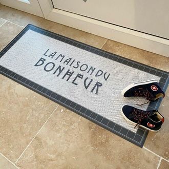 99deco Tapis antidérapant - Tesselle - vinyle - int./ext. - Gris - 50x200cm