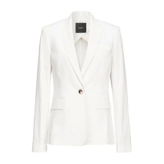 Pinko Pinko, Femme, Vestes, Blanc, Taille: 40 FR Veste &Eacute;quilibr&eacute;e en Lin et Soie Blanche