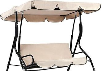 Generic Auvent 210D pour balan&ccedil;oire ext&eacute;rieure, offre une protection contre le soleil et la pluie (petit beige trois places)