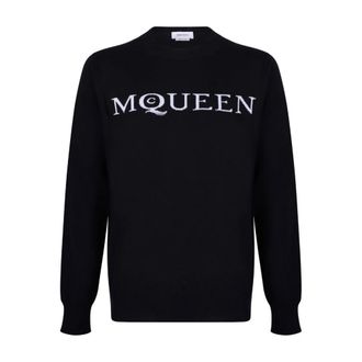 Alexander McQueen Intarsia-Knit Logo Sweater - - Knitwear - Herren - Blau - XL