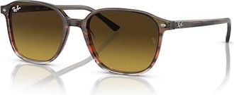 Ray-Ban Leonard Sonnenbrillen Braun Gestreift & Rot Fassung Braun Glas 53-18