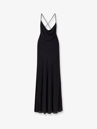 Pinko Farro long dress with rhinestones - PINKO - gender_Woman