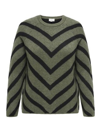 Only Carmakoma Damen Careliza L/S Pullover KNT Noos, Lizard, XL EU