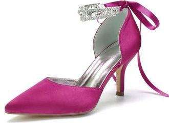Miyoopark Femmes Confortables Chaussures De Mariée Fermé Soirée Pompes, M649 Fuchsia, 38.5 EU