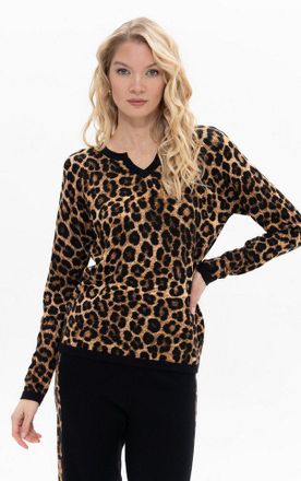 Passioni Strickpullover mit Animalprint