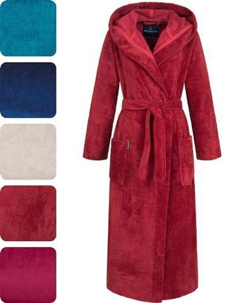 Morgenstern Peignoir Femme I Long I Capuche I Lux I Rouge I X-Small