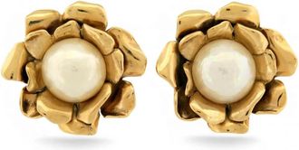 Saint Laurent Ohrringe - NEUE VINTAGE OHRRINGE YVES SAINT LAURENT GARDENIA - Gr. unisize - in Gold - f&uuml;r Damen