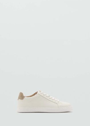 Mango Baskets cuir empi&egrave;cement contrastant blanc - Homme - 39 - MANGO MAN