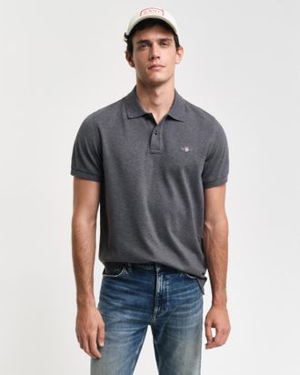 GANT Herren Regular Fit Shield Piqué Poloshirt (XXXL) ANTRACIT MELANGE