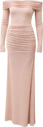 Aniye By Femme, Robes, Beige, Taille: 40 FR Abito lungo scollo sulle spalle trasparenze