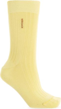 Versace Femme, Sous-v&ecirc;tements, Jaune, Taille: S Logo Socks