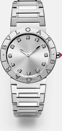 Bulgari Montre Bvlgari Bvlgari Lady 33mm en acier inoxydable, diamants et rubellite