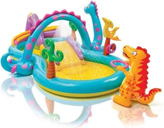 Intex Dinoland H&uuml;pfburg Kinderpool Aufblasbar 333x229x112 cm 57135NP